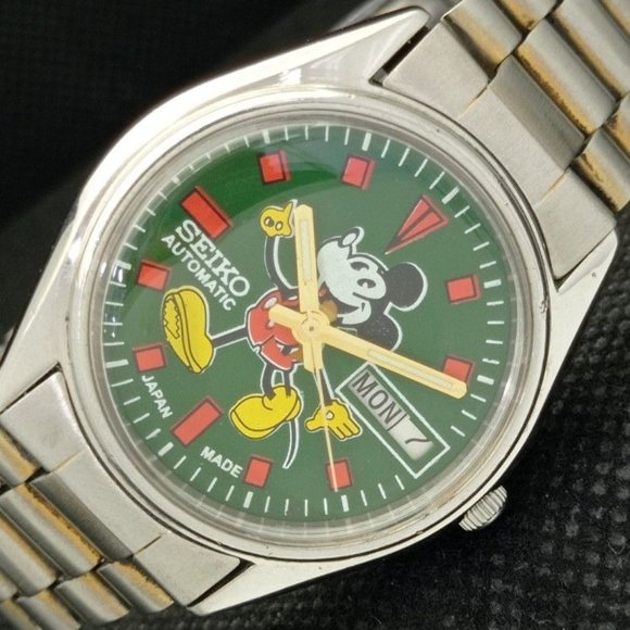 Seiko | Accessories | Vintage 975 Seiko Disney Automatic Mens Silver ...